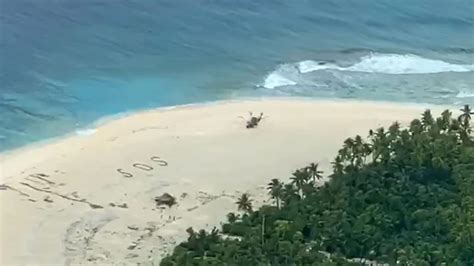 3 Men Rescued From Pacific Island After Writing Sos In Sand