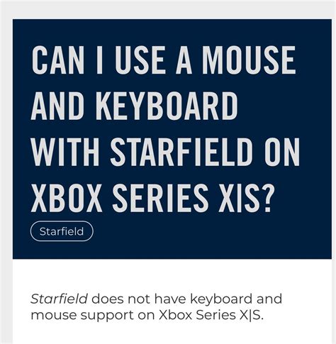 Starfield Does Not Support Keyboard And Mouse On Xbox Series Xs Rstarfield