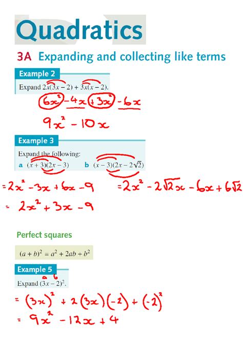 Yr11 Quadratics Quadratics 3a Expanding And Collecting Like Terms Example 2 Expand 2x 6x 2 4x