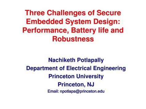 Ppt Three Challenges Of Secure Embedded System Design Performance