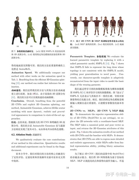 Animatable Gaussians：学习姿态依赖的高斯图用于高保真人类化身建模 全文翻译 知乎