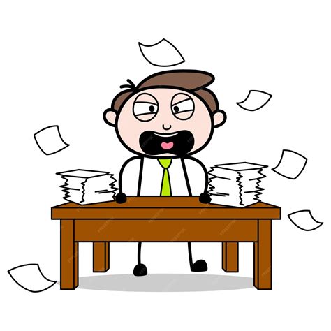 Premium Vector Asset Of A Young Businessman Cartoon Character Who Is Tired Because Of Too Many