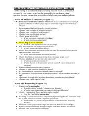 Comprehensive Psychology Final Exam Study Guide Course Hero