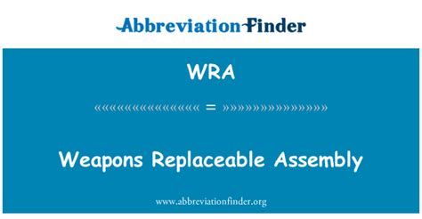 Wra Stands For Weapons Replaceable Assembly Abbreviation Finder