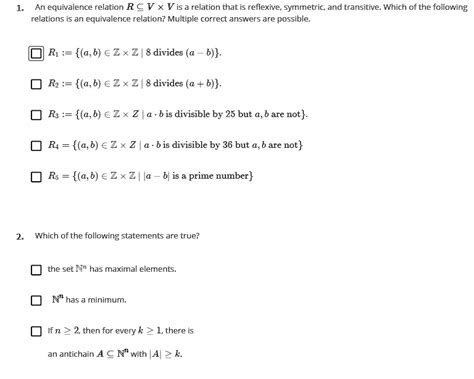 Solved An Equivalence Relation R On V X V Is A Relation That Is Reflexive Symmetric And