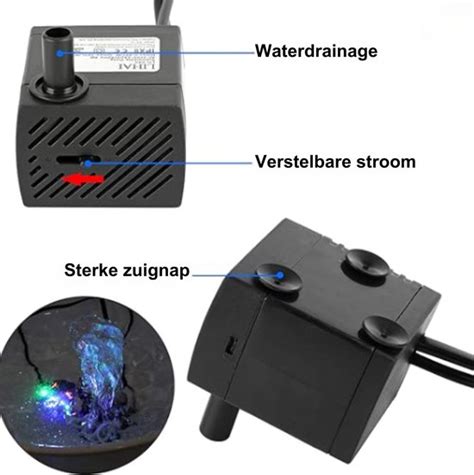 Fonteinpomp Waterpomp Met Filter 8l X 8b X 5h Cm 350l H 5w Zwart Bol