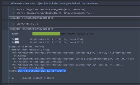Runtimeerror Set Changed Size During Iteration Part Fast Ai Course Forums