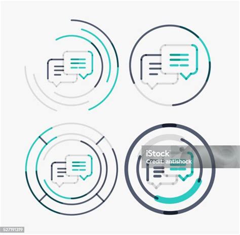여윔 꺾은선형 깔끔함 디자인식 로고 세트를 메시지 컨셉입니다 기업 재무와 산업에 대한 스톡 벡터 아트 및 기타 이미지 기업 재무와 산업 기하 도형 깔끔한 Istock