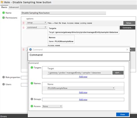 Geneos How To Disable The Dataviews Sample Now Button Support