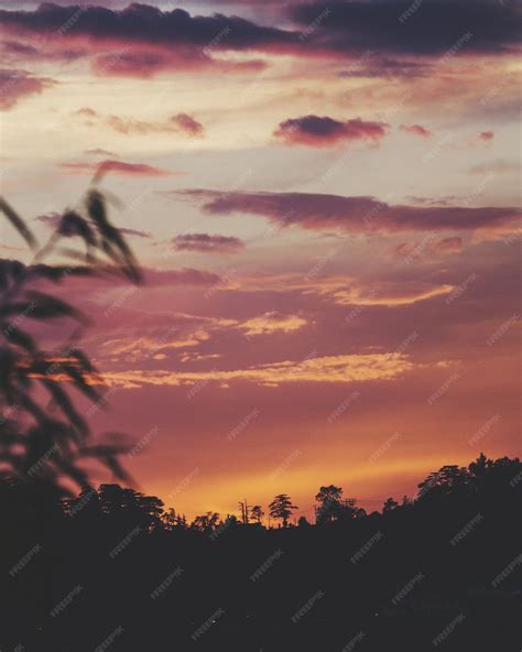 Premium Photo Silhouette Of Landscape At Sunset
