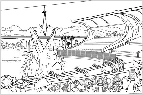 Ausmalbilder Jurassic World Mosasaurus