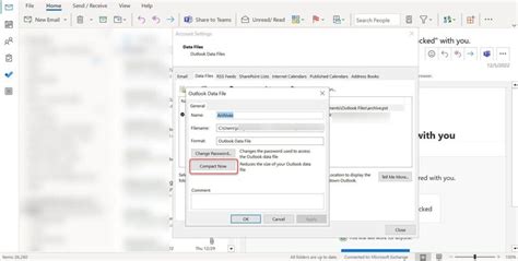 How To Compact PST File In Microsoft Outlook 2019 Desktop App