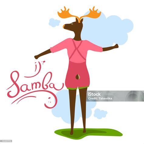 귀여운 만화 캐릭터 삼바 댄스 카드 또는 포스터 인쇄 및 웹벡터 일러스트레이션의 경우 0명에 대한 스톡 벡터 아트 및 기타 이미지 Istock