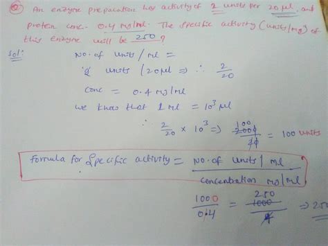 What Is The Most Accepted Formula For Enzyme Activity Calculation