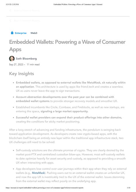 Embedded Wallets Powering A Wave Of Consumer Apps Messari Research Enterprise Web Embedded