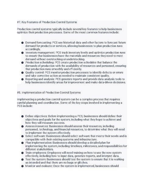 Production Control Systems 7 8 7 Key Features Of Production Control Systems Production