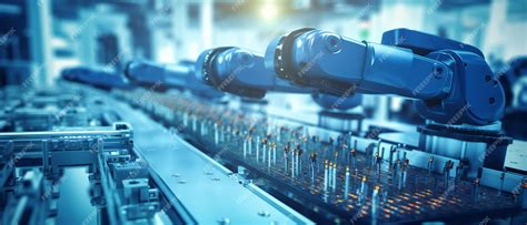 Premium Photo Working Robotic Machines Automation Robot Arms Machine In Intelligent Factory