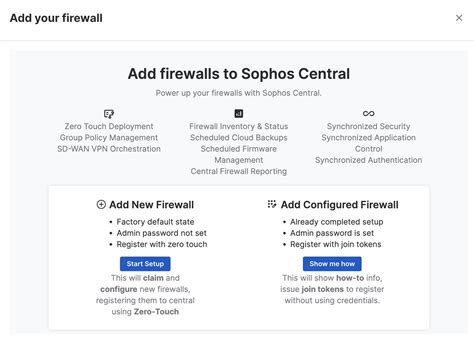 Add Firewalls Sophos Central Admin