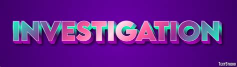Investigation Text Effect And Logo Design Word