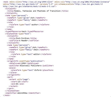 Exemplo De Um Documento MODS Em XML Download Scientific Diagram