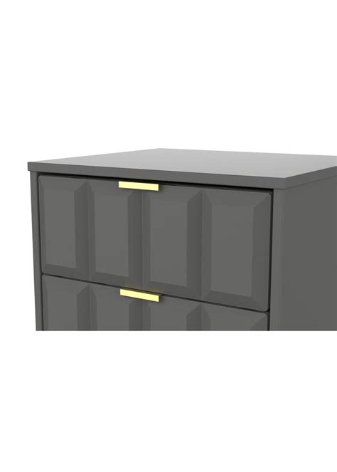 Ready Assembled Cube 2 Drawer Bedside Cabinet Matalan