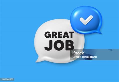 훌륭한 직업 상징 모집 대행사 서명 텍스트 상자 말풍선 3d 아이콘입니다 벡터 경외감에 대한 스톡 벡터 아트 및 기타 이미지 경외감 직업 3차원 형태 Istock