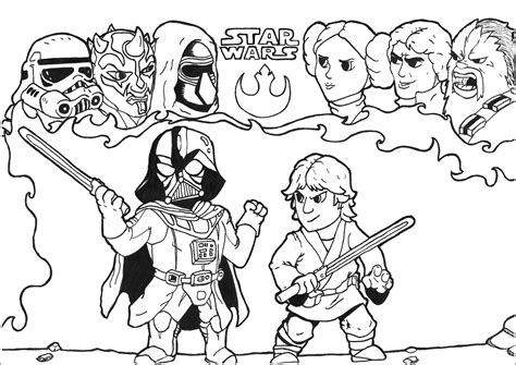 Star Wars Luke Darth Vader Fight Movies Adult Coloring Pages
