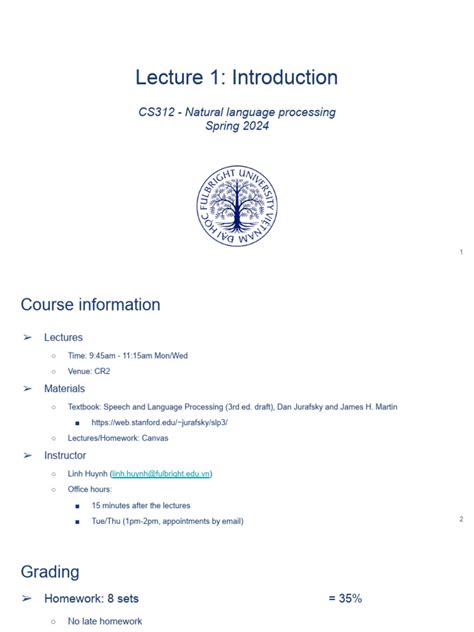 Cs312 Nlp Lecture 1 Introduction Pdf Linguistics Human Communication