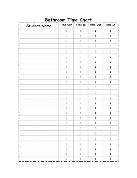 Bathroom Chart Time Check In And Out Classroom Ideas Elementary