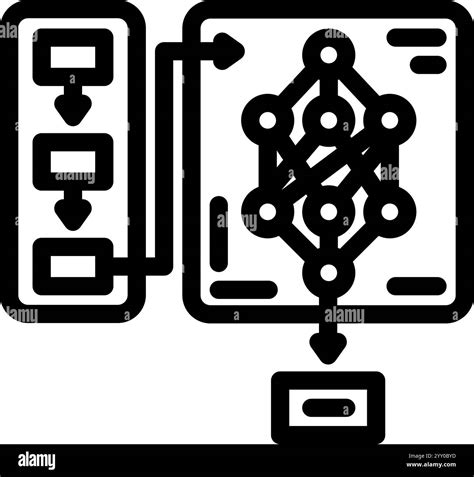 Neural Network Diagram Natural Language Processing Nlp Line Icon Vector