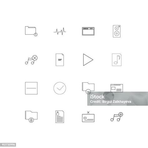 파일 및 폴더 기호 간단한 선형 아이콘을 설정 합니다 개요 벡터 아이콘 0명에 대한 스톡 벡터 아트 및 기타 이미지 0명