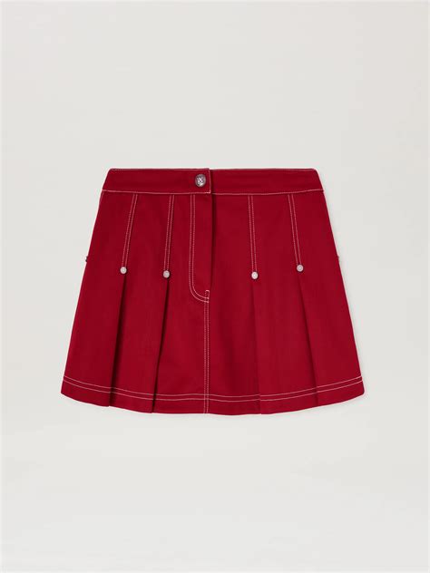 Pleated Mini Skirt In 2525 Red Red Palm Angels® Official