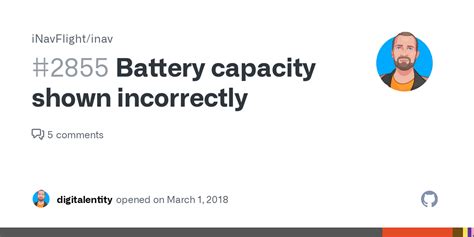 Battery Capacity Shown Incorrectly · Issue 2855 · Inavflightinav · Github