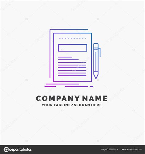Business Document File Paper Presentation Purple Business Logo Template Place Stock Vector By