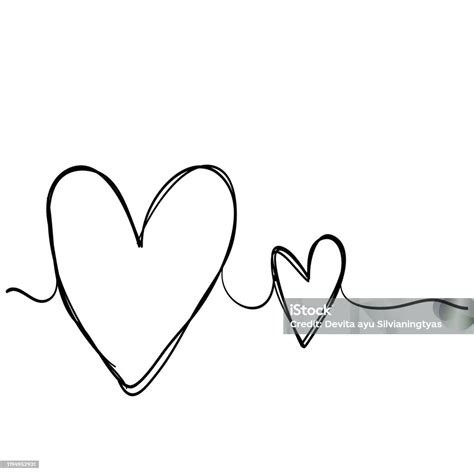 얇은 선 디바이더 모양으로 마음을 그린 둥근 그런지 둥근 낙서 손낙서 스타일 벡터 검은색에 대한 스톡 벡터 아트 및 기타 이미지