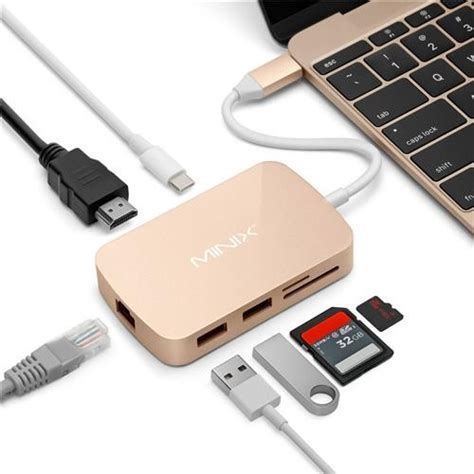 MINIX NEO C XGR USB Type C HDMI Adapter Gold