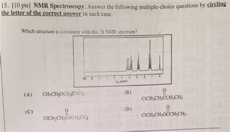 Solved Nmr Spectroscopy Answer The Following