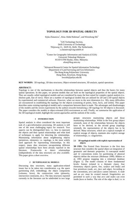 pdf topology for 3d spatial objects sisi