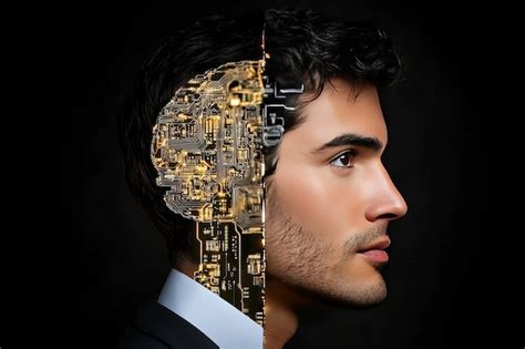 Cognitive Science Ai Human Connectivity Robotic Brain Ai Driven Thought And Bio Neural Link Half