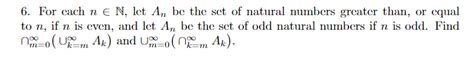 solved for each ninn let an ﻿be the set of natural numbers