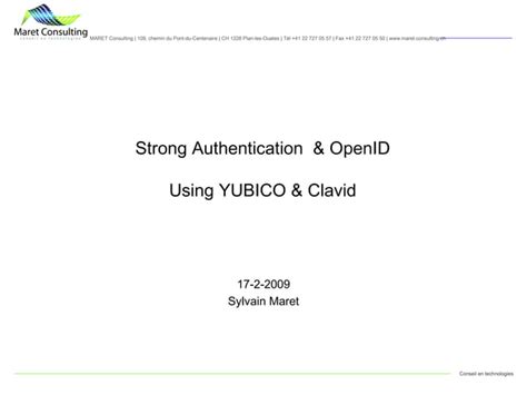 Strong Authentication Openid And Yubico Ppt Computing Technology And Computing