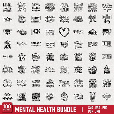 Cute Mental Health Svg Mental Health Quotes Svg Mental Awareness Svg Self Love Svg Positive