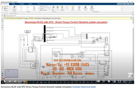 sensorless bldc with dtc direct torque control simulink matlab simulation