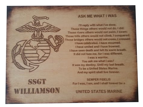 Personalized Usmc Ask Me What I Was Oak Stained Retirement Plaque