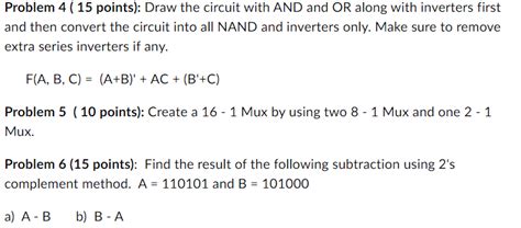 Solved Problem 4 15 Points Draw The Circuit With And And