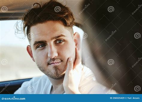 Face Love And Romance With The Hand Of A Woman On The Cheek Of Her
