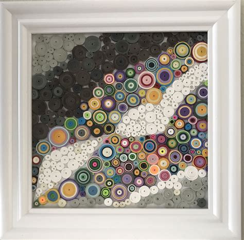 Quilled Circle Art In A White Frame
