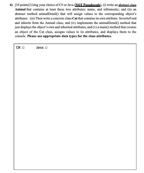 Solved 6 10 Points Using Your Choice Of Cor Java Not