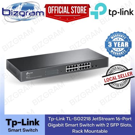 Tp Link Tl Sg2218 Jetstream 16 Port Gigabit Smart Switch With 2 Sfp