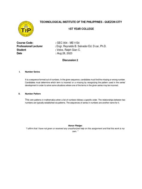 Number Series Pdf